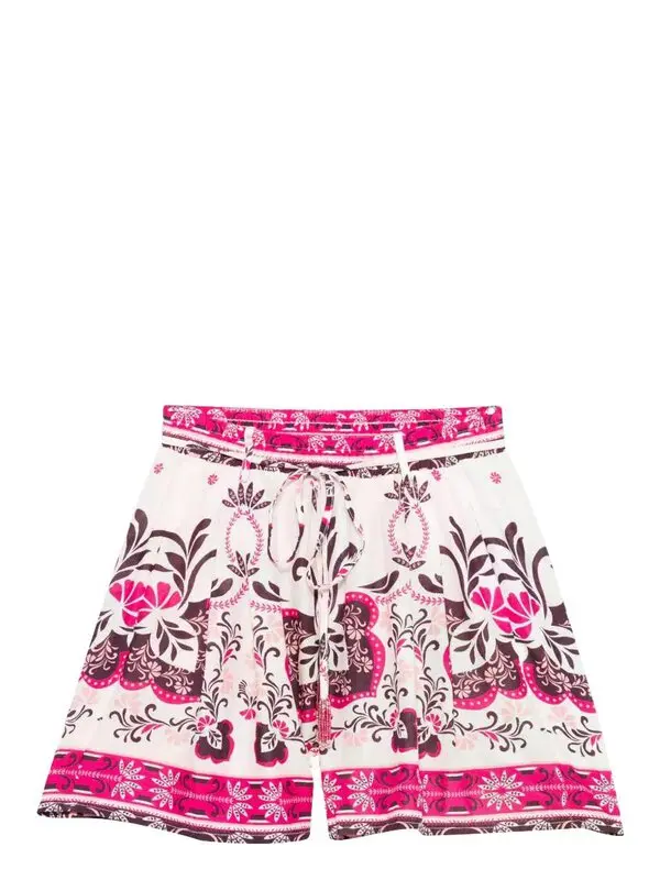 TWINSET Floral Pleated Shorts - Pink