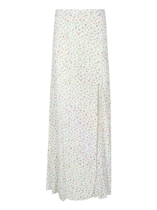 MAR DE MARGARITAS Floral-pattern Split Skirt - White