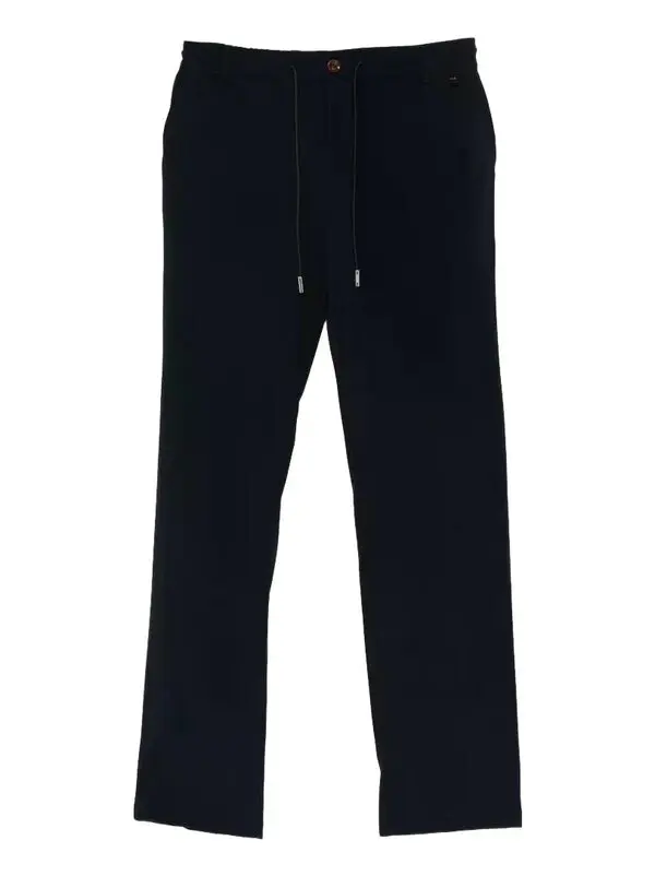 MOORER Drawstring-waist Trousers - Blue