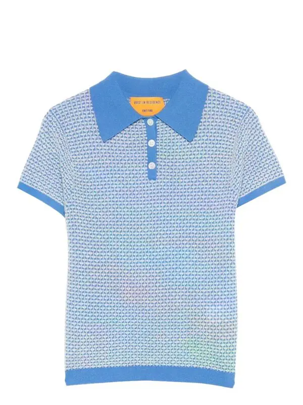 Guest In Residence Pique Polo Top - Blue