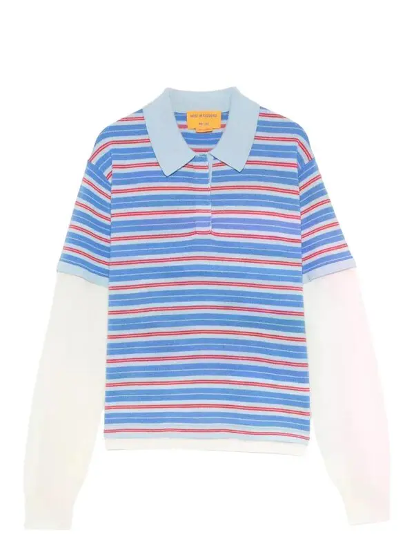 Guest In Residence Striped Layered Sweater - Blue