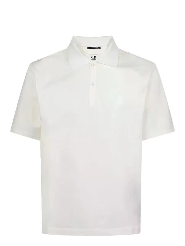 C.P. COMPANY Short-sleeve Cotton Polo Shirt - White