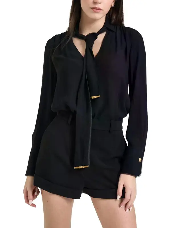 Elisabetta Franchi Pussy-bow Button Shirt - Black