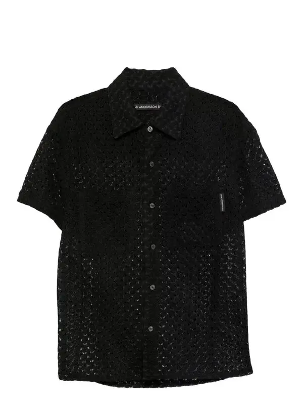 Andersson Bell Open-knit Shirt - Black