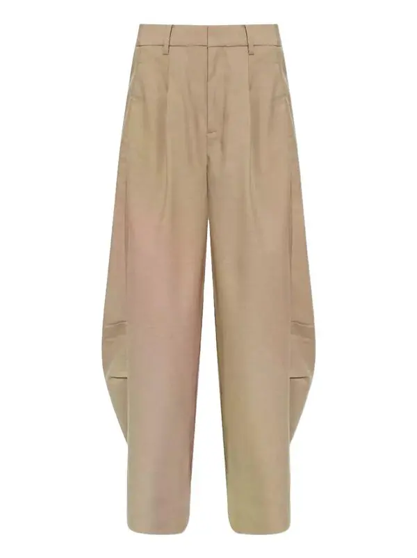 GESTUZ Pleated Wide-leg Trousers - Brown
