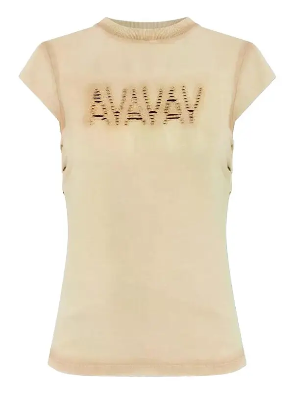 AVAVAV Logo Cut-out T-shirt - Neutrals
