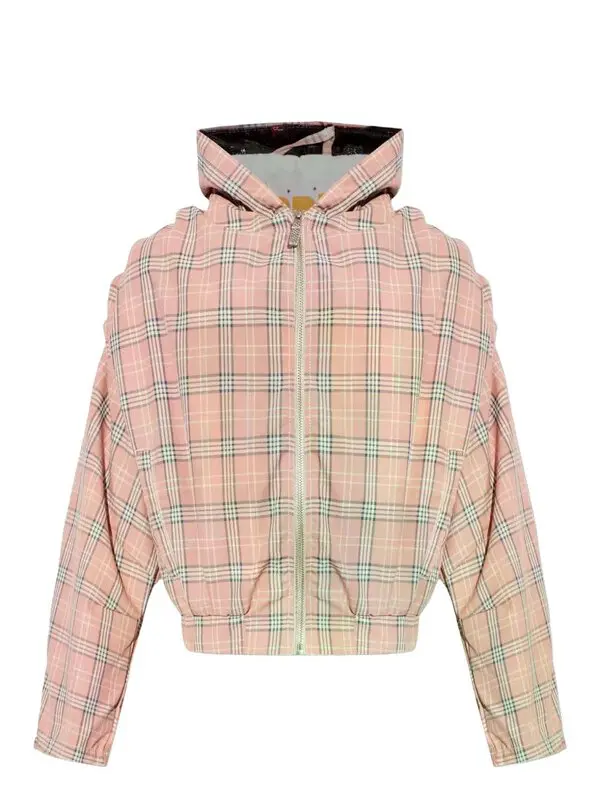 PDF Checked Hooded Jacket - Pink