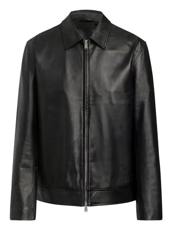 DONDUP Leather Zip-up Jacket - Black