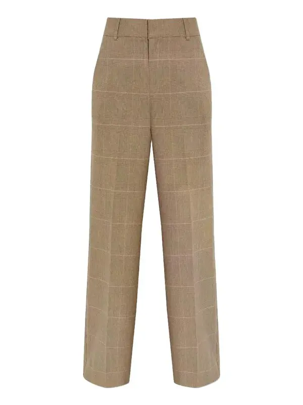 GESTUZ Evaldi Check Pattern Trousers - Neutrals