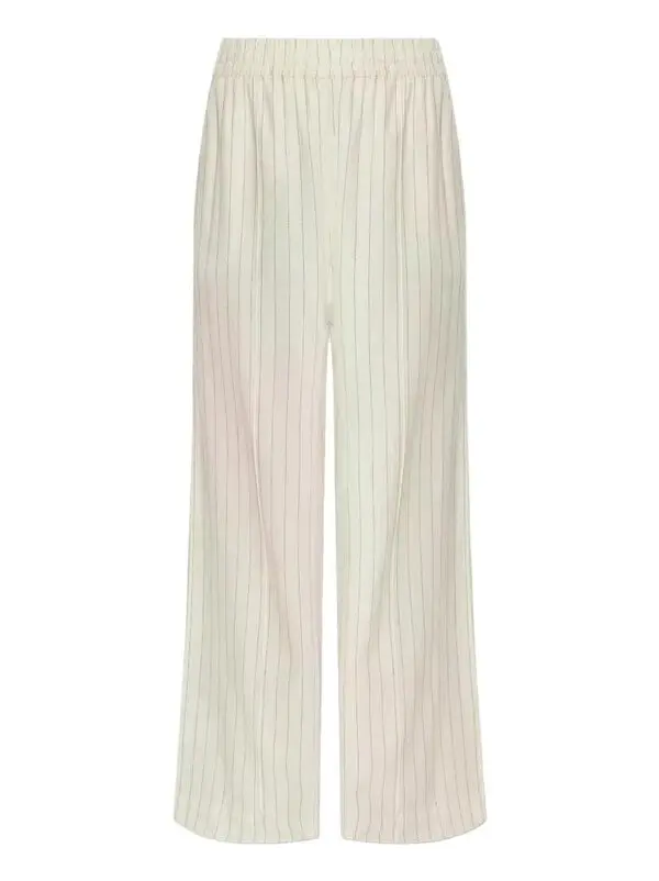 GESTUZ Pinstripe Wide Leg Trousers - Neutrals