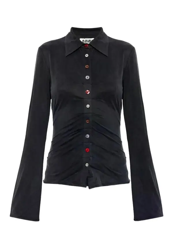 AVAVAV Buttoned Long-sleeve Shirt - Black