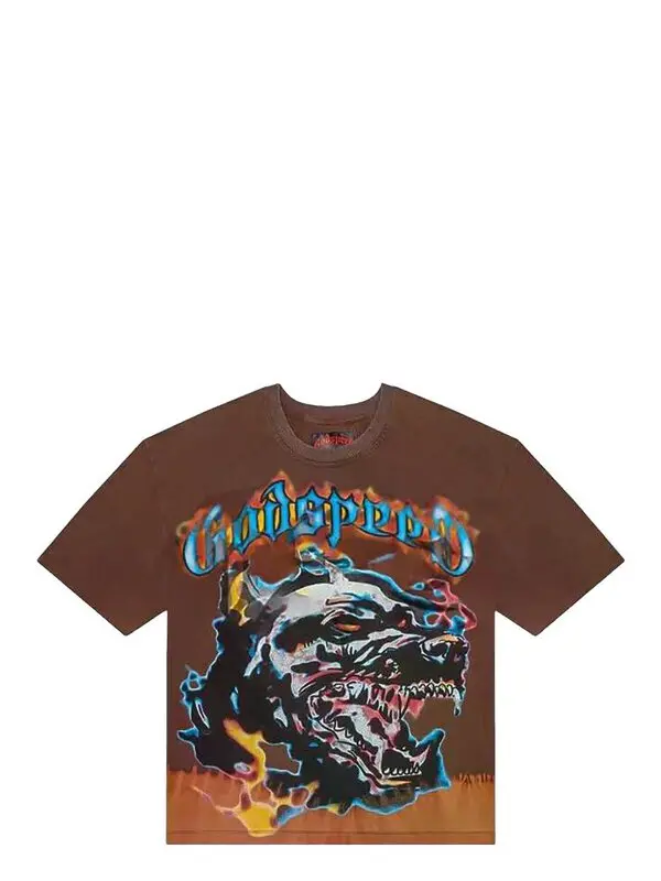 GODSPEED Off The Leash Graphic-print T-shirt - Brown