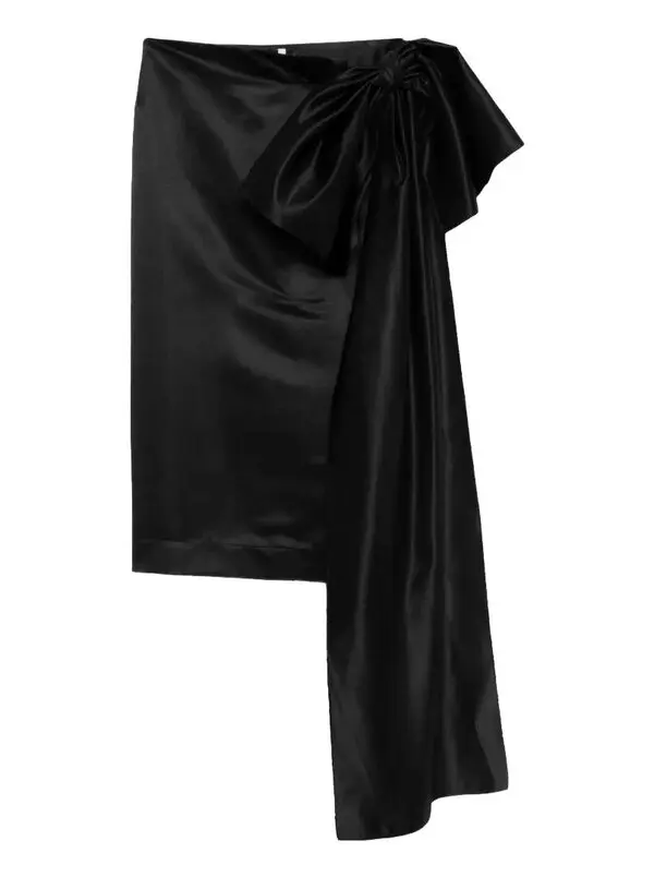 Alchemy Fashions Bow-detail Midi Skirt - Black