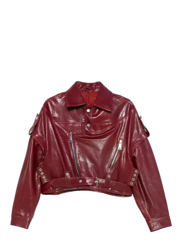 MANOKHI Oversized Belted Jacket - Red