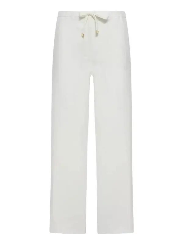Max Mara Drawstring Palazzo Pants - White