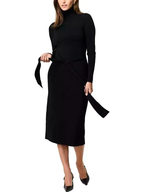 TOCCIN Logan Turtleneck Tie Dress - Black