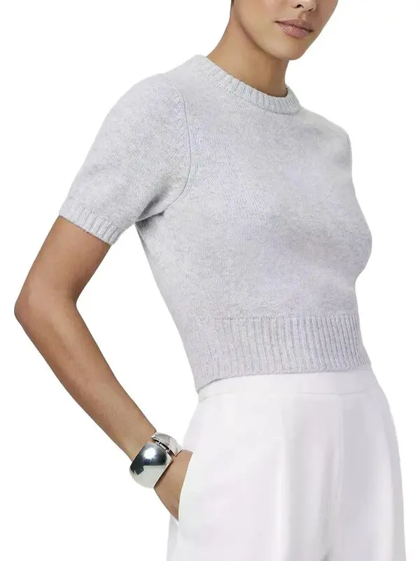 TOCCIN Elsie Short-sleeved Pullover Sweater - Grey