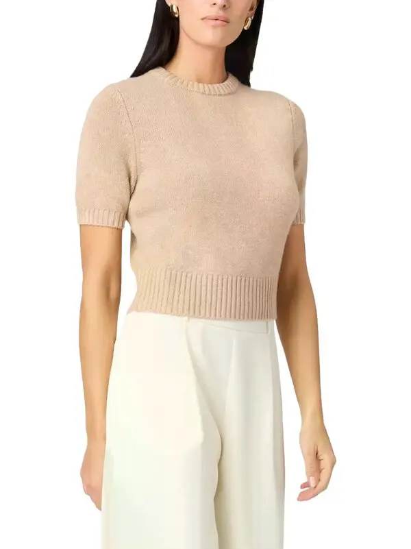 TOCCIN Elsie Short-sleeve Pullover Sweater - Neutrals