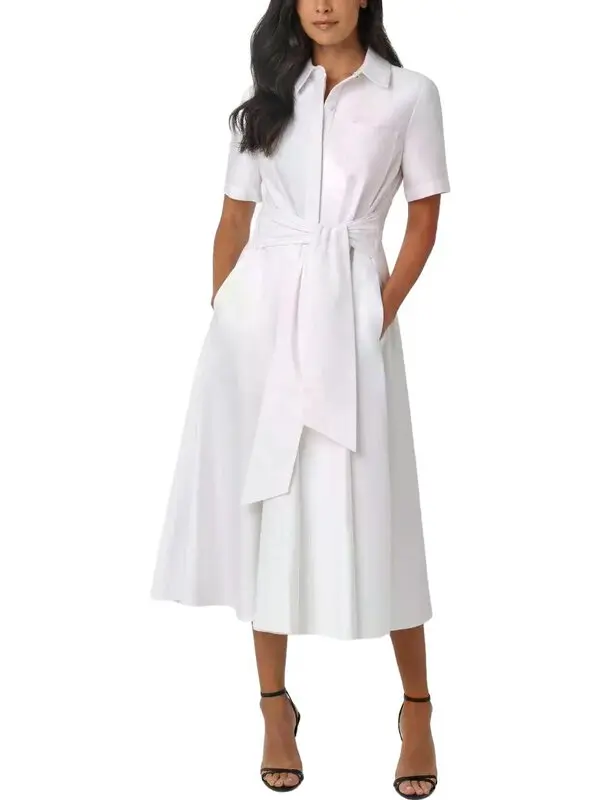 TOCCIN Megan Tie-front Shirtdress - White