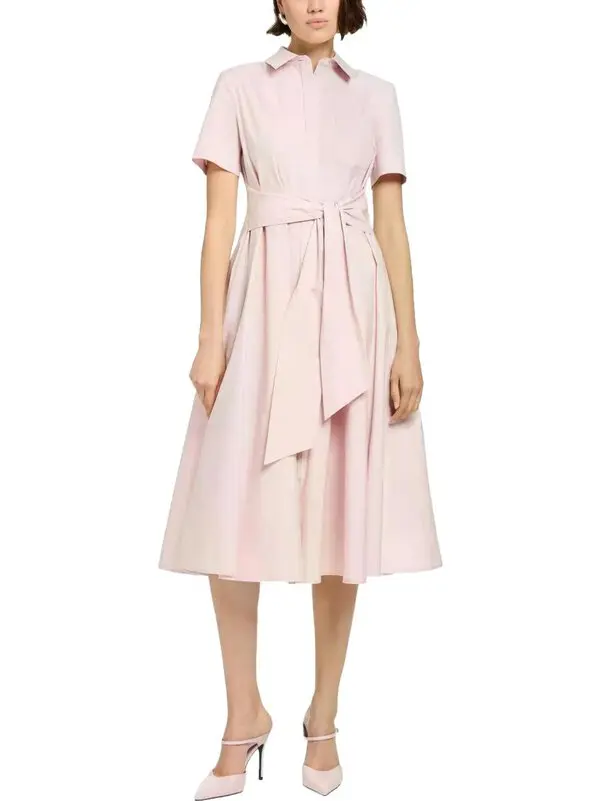 TOCCIN Megan Tie-front Shirt Dress - Pink