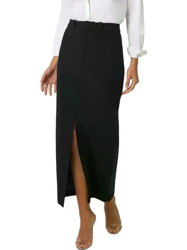 TOCCIN Slit Midi Skirt - Black