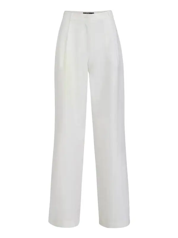 TOCCIN Solara Pleated Wide Leg Trousers - White