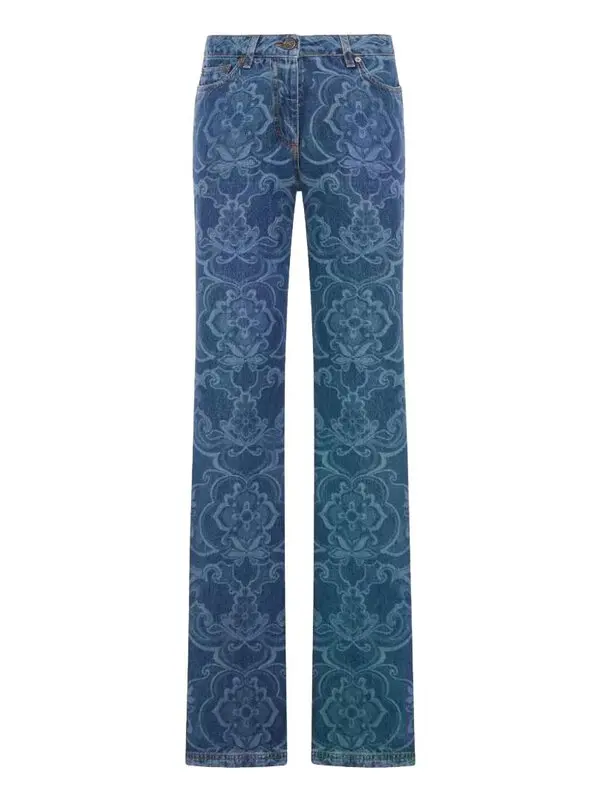 Etro Floral-print Jeans - Blue
