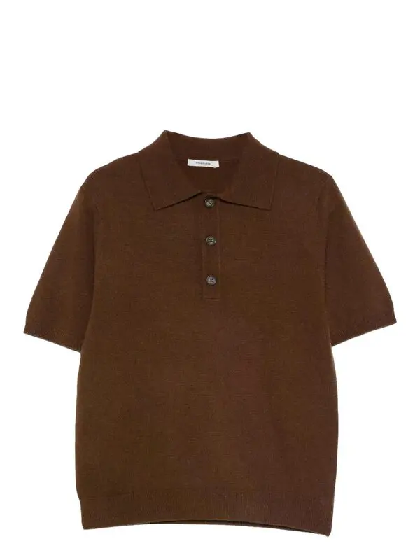 ENTIRE STUDIOS Buttoned Short-sleeve Polo Shirt - Brown