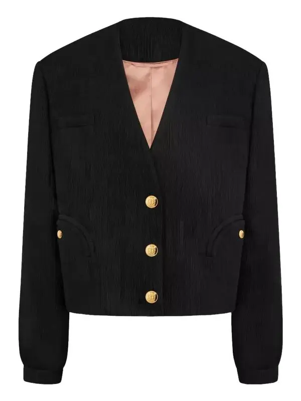 BLAZÉ MILANO Textured Button Jacket - Black