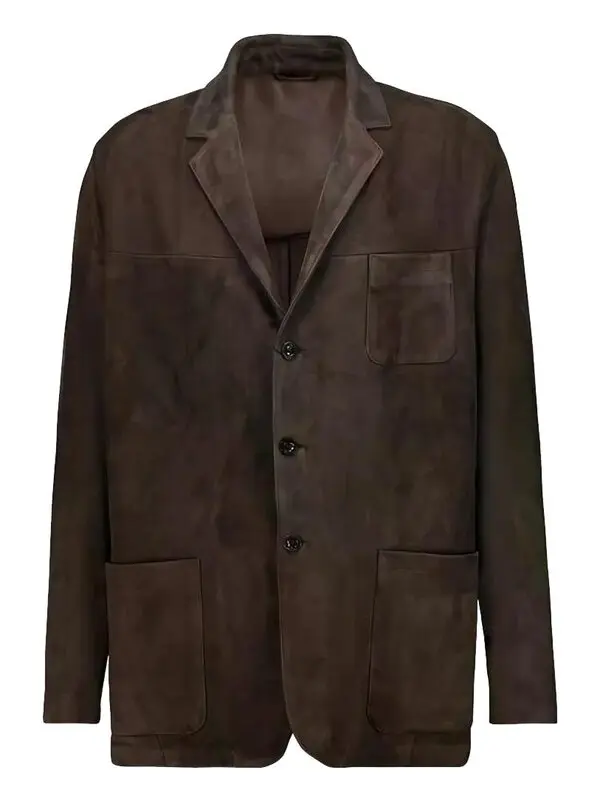 Boglioli Buttoned Leather Jacket - Brown