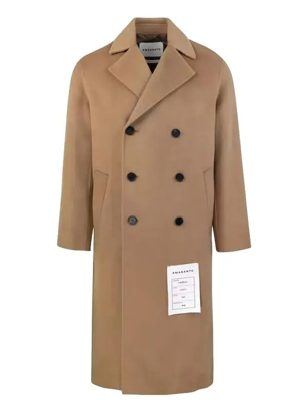 AMARANTO Double-breasted Coat - Neutrals