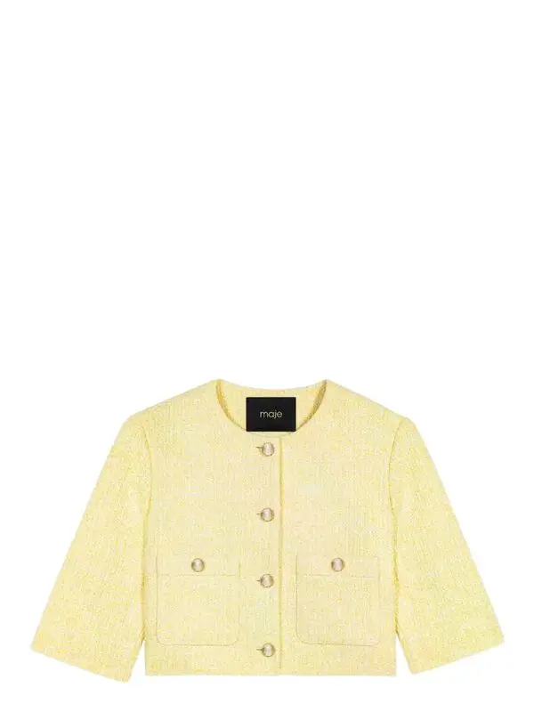 Maje Buttoned Pocket Blazer - Yellow