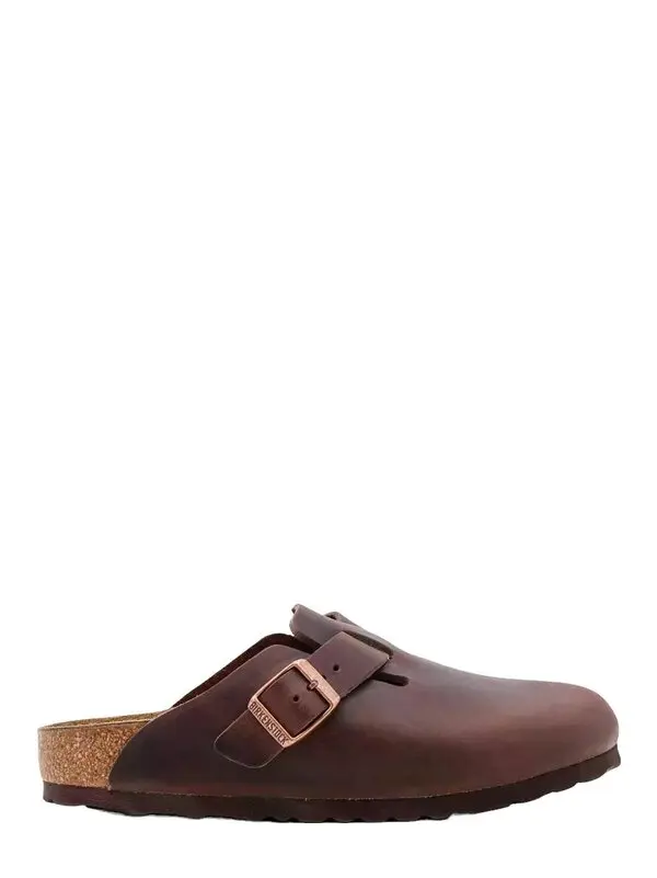 BIRKENSTOCK Boston Leather Mules - Brown