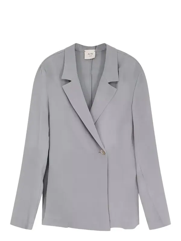 ALYSI Single-button Lapel Blazer - Grey