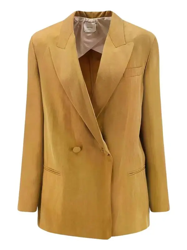 ALYSI Double-breasted Peak-lapel Blazer - Neutrals