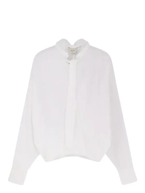 ALYSI Bow V-neck Shirt - White
