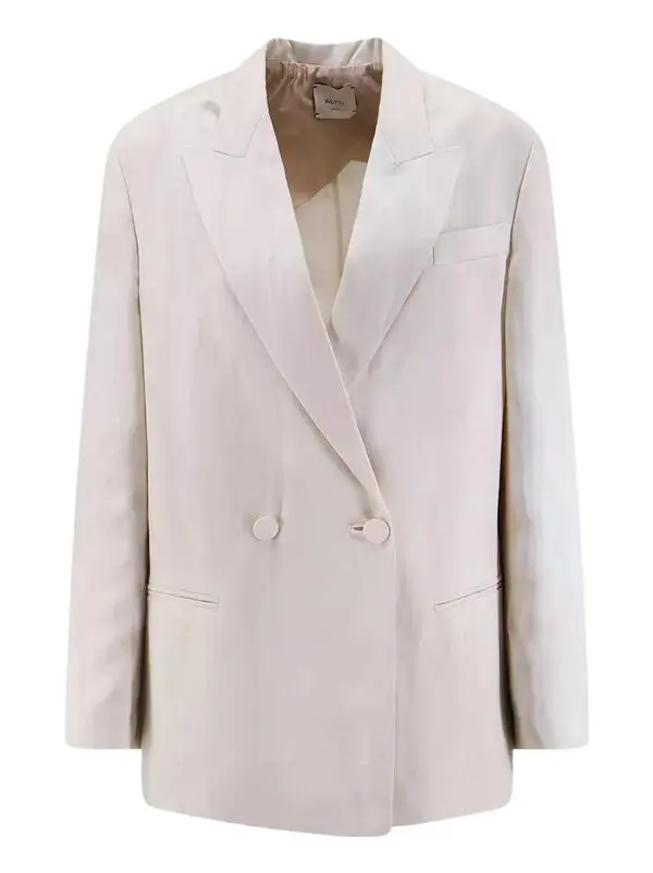ALYSI Double-breasted Peak-lapel Blazer - Neutrals