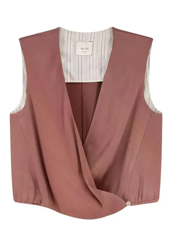 ALYSI V-neck Satin Top - Pink