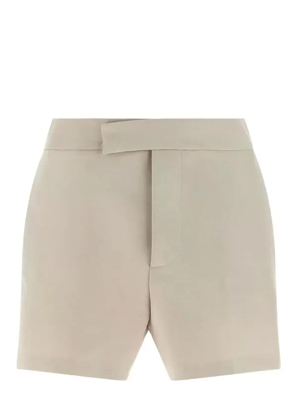 FEDERICA BONIFACI Side-pockets Cotton Shorts - Neutrals