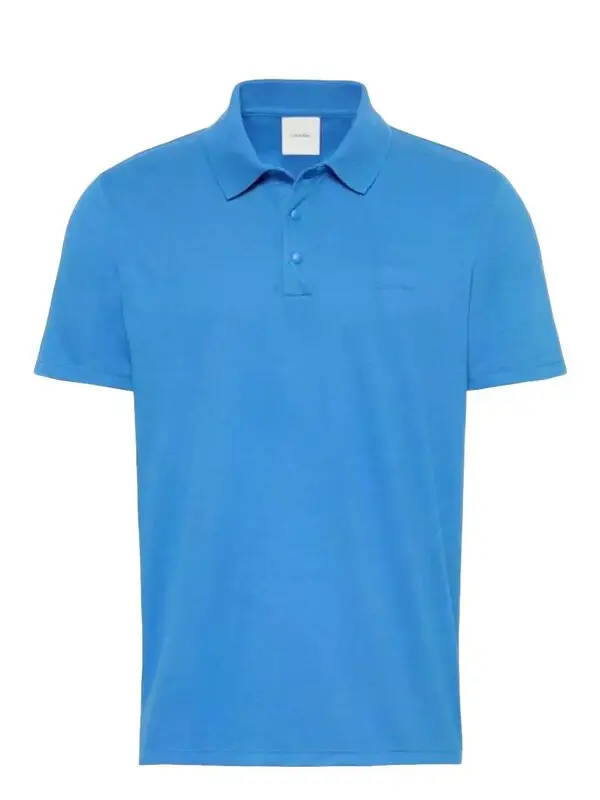Calvin Klein Buttoned Short-sleeve Polo Shirt - Blue