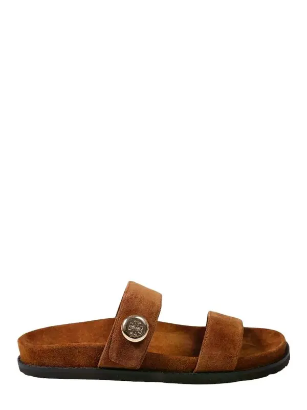 Tory Burch Romy Suede Sandals - Brown