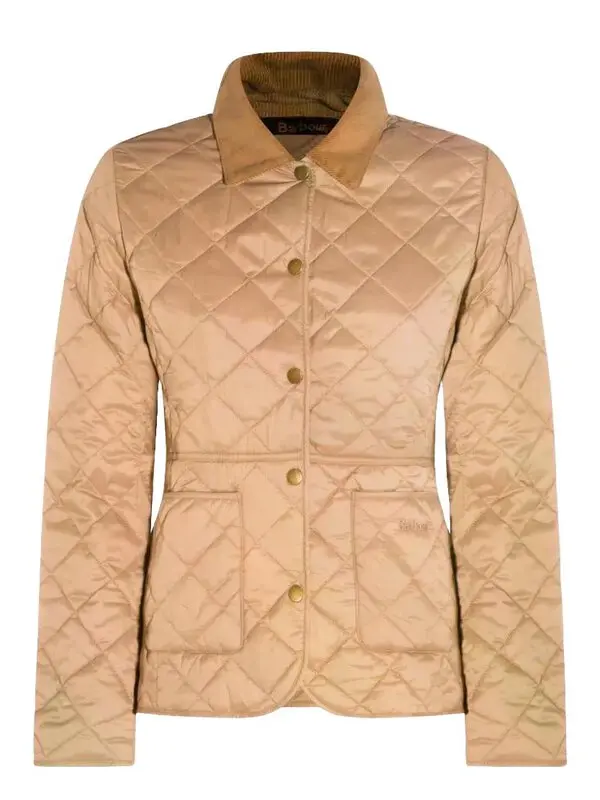 Barbour Deveron Corduroy-collar Quilted Jacket - Neutrals