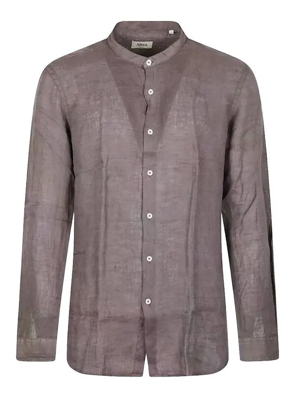 Altea Collarless Button Shirt - Grey