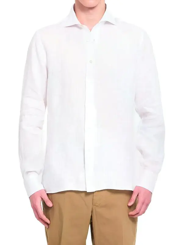 BORRIELLO NAPOLI French Collar Marechiaro Shirt - White