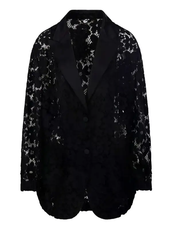 Fendi Floral Lace Jacket - Black