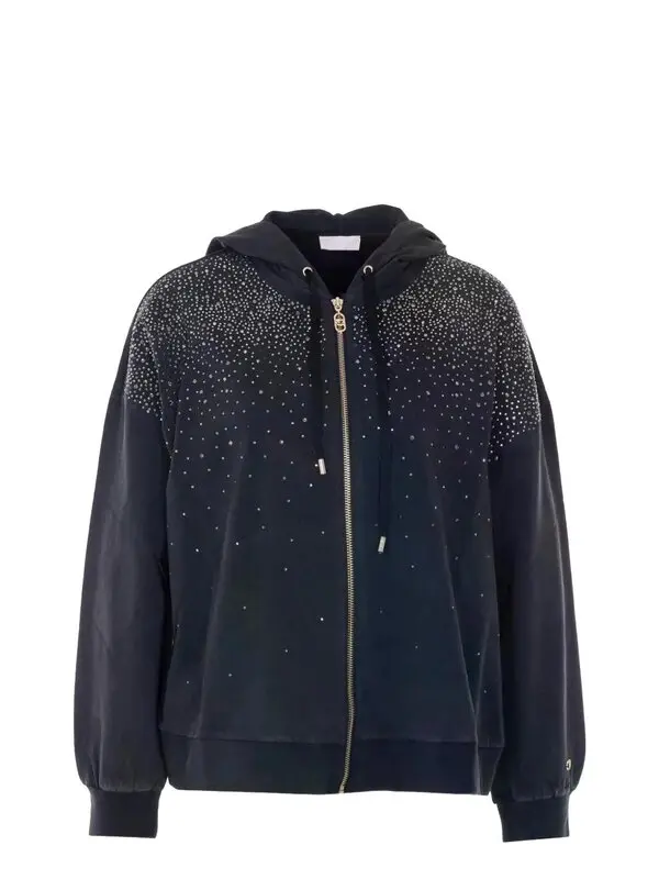 Liu Jo Rhinestone-embellished Zip-up Hoodie - Black