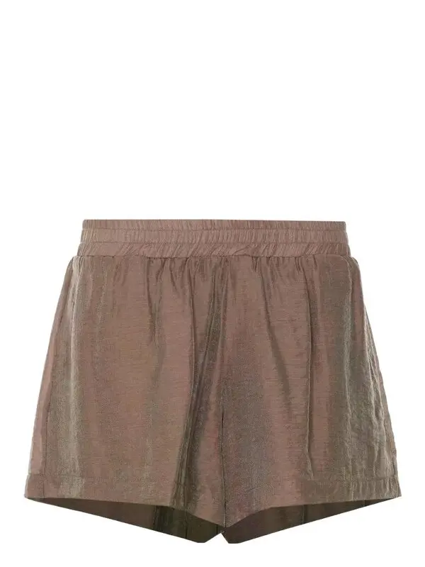 ELE Elasticated-waistband Shorts - Brown