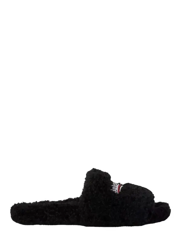 Balenciaga Furry Slides - Black