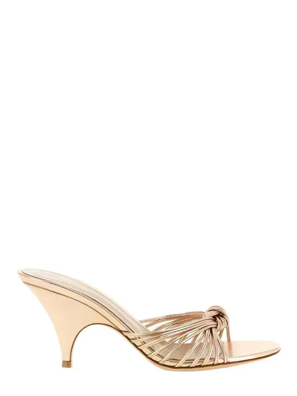 GIANVITO ROSSI Sofia Laminated Knotted Sandals - Pink
