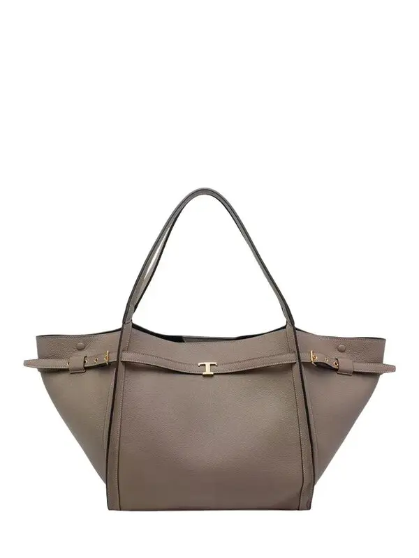TOD'S Leather Tote Bag - Neutrals